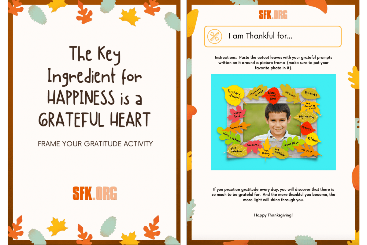 How to Help Our Children Develop Gratitude & a Printable Activity